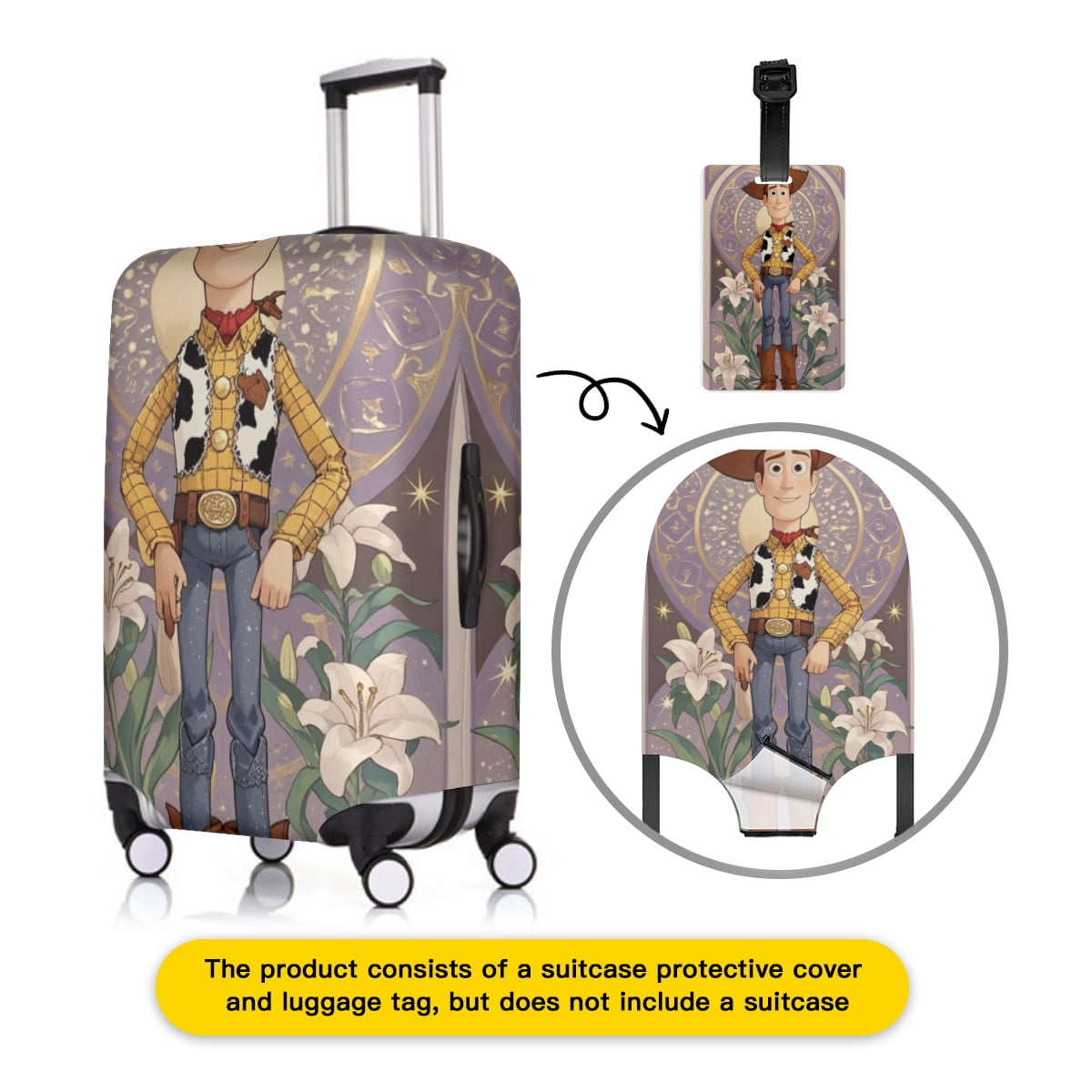 Toy Story Hard Shell Suitcase Cover with Luggage Tag, 21inch/25inch ...