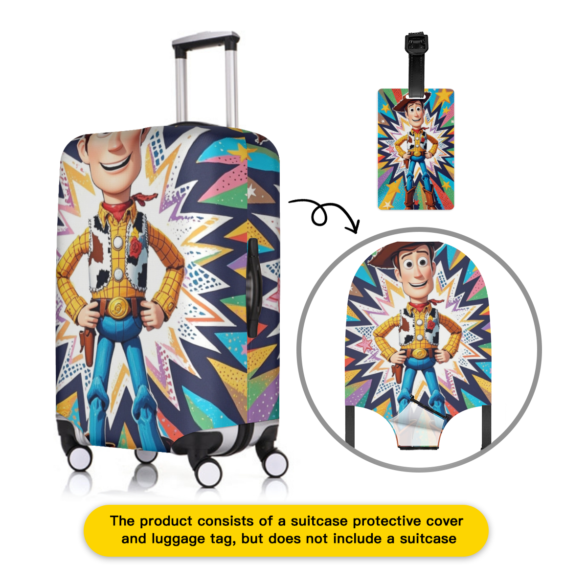 Toy Story Hard Shell Suitcase Cover with Luggage Tag, 21inch/25inch ...