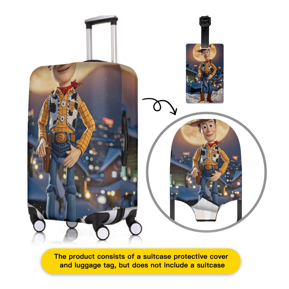 Toy Story Hard Shell Suitcase Cover with Luggage Tag, 21inch/25inch ...