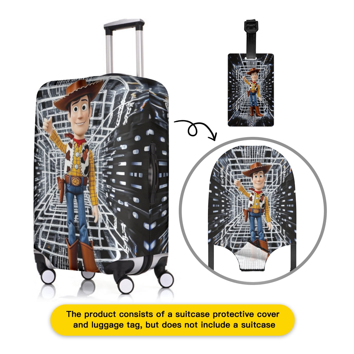 Toy Story Hard Shell Suitcase Cover with Luggage Tag, 21inch/25inch ...