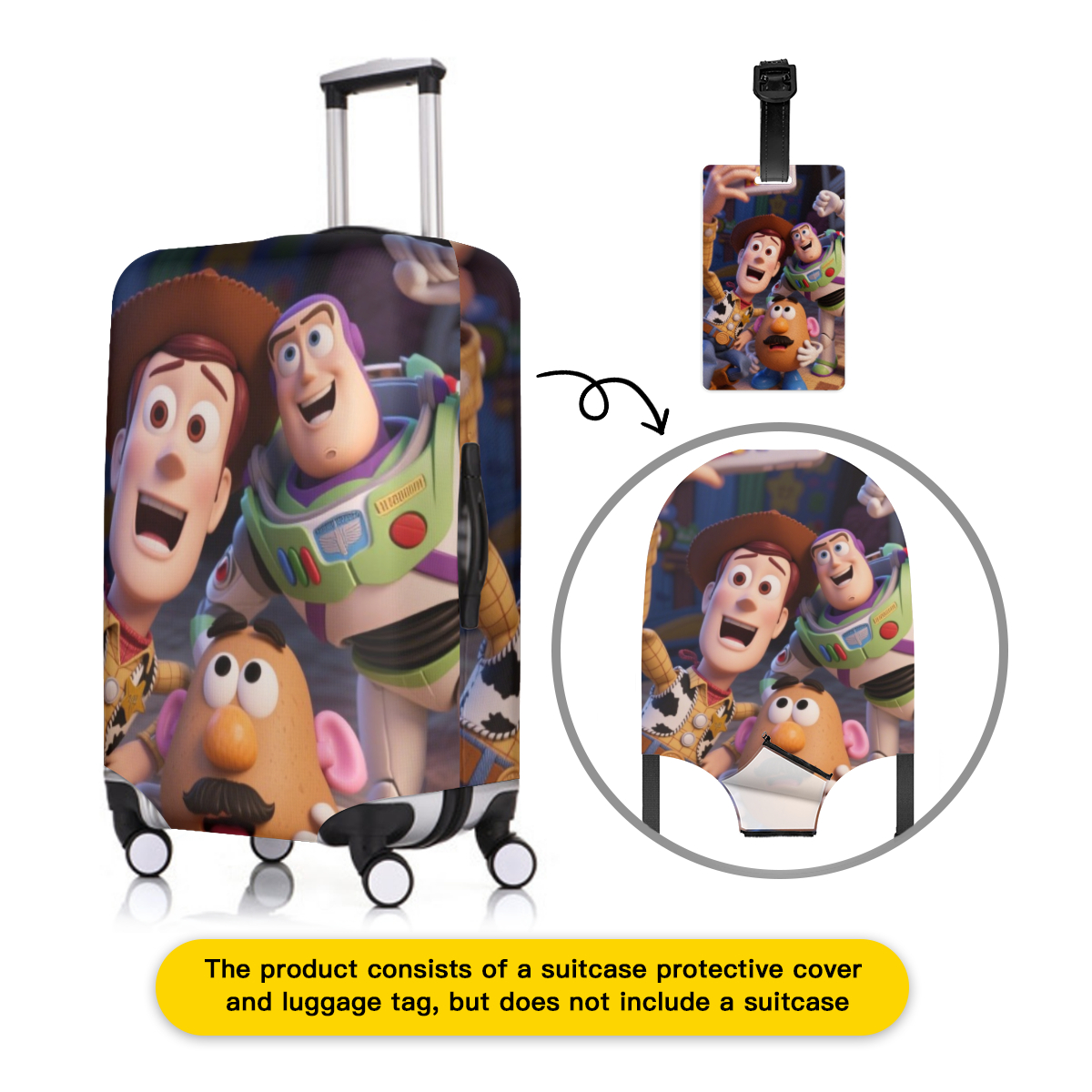 Toy Story Hard Shell Suitcase Cover with Luggage Tag, 21inch/25inch ...