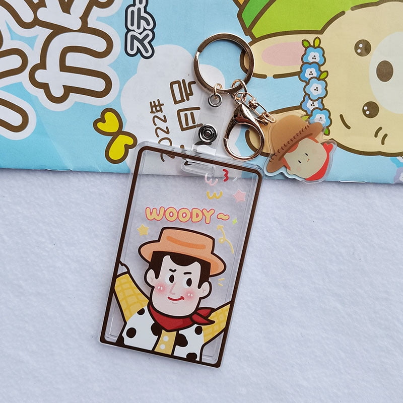 Toy Story Kawaii Buzz Lightyear Woody Card Holder Keychain Cute Cartoon ...