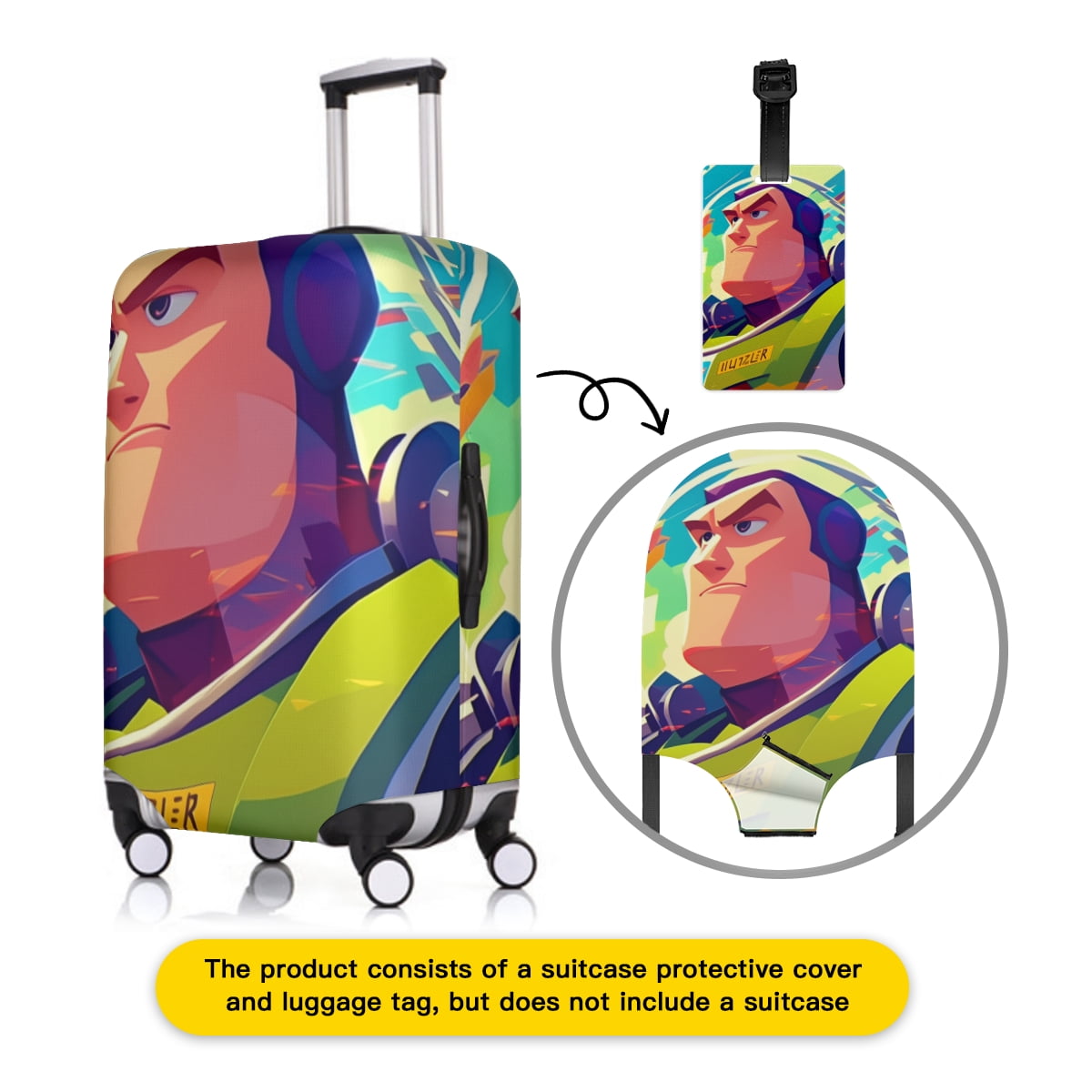 Toy Story Luggage Cover, Hard Shell Suitcase Cover with Luggage Tag ...