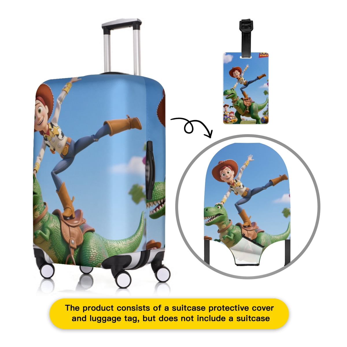 Toy Story Luggage Cover, Hard Shell Suitcase Cover with Luggage Tag ...