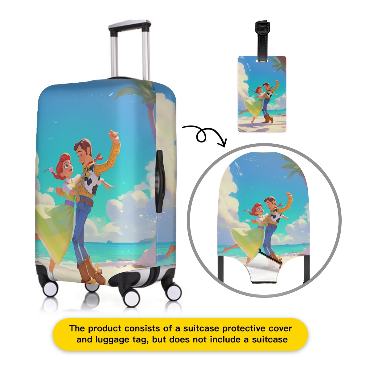 Toy Story Luggage Cover, Hard Shell Suitcase Cover with Luggage Tag ...