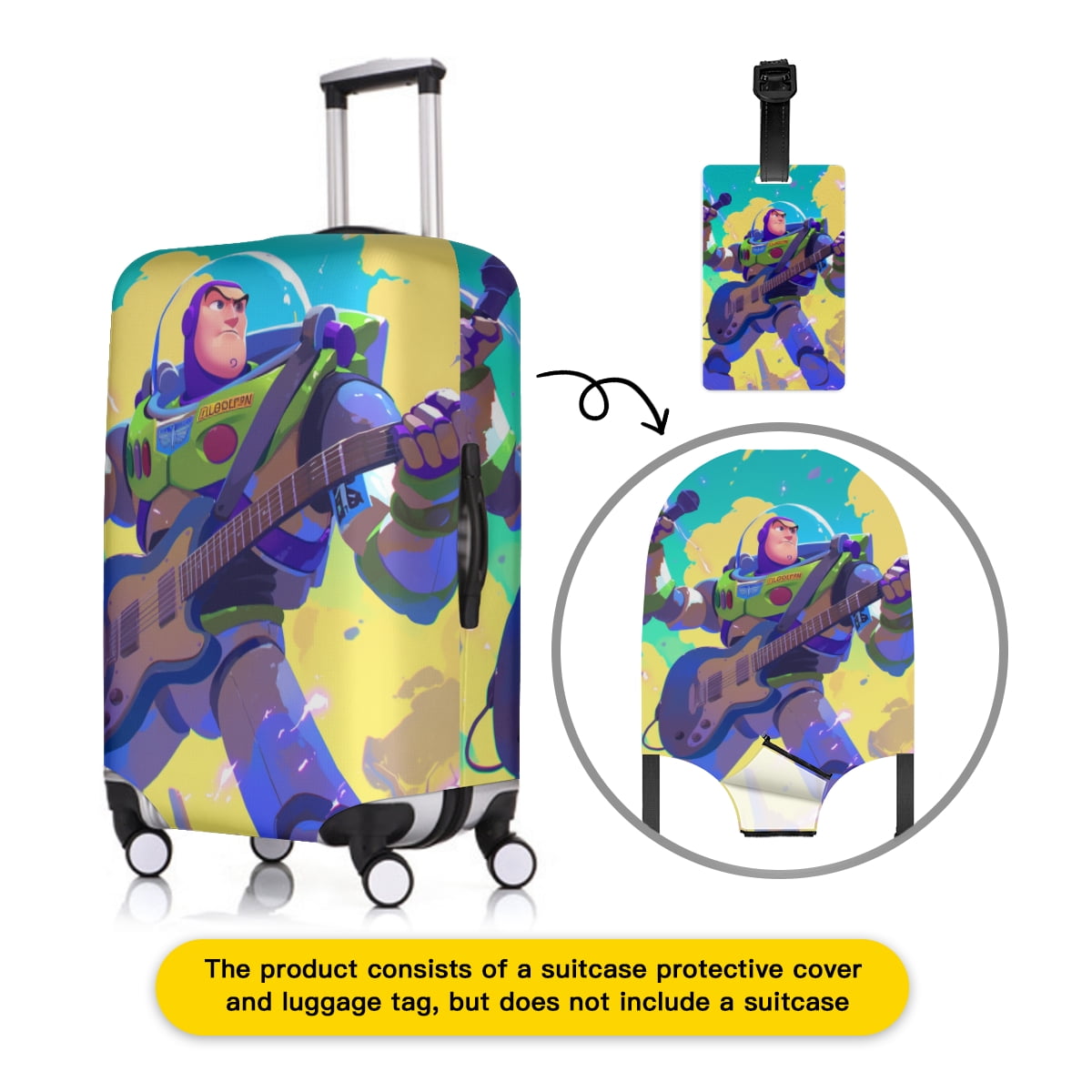 Toy Story Luggage Cover, Hard Shell Suitcase Cover with Luggage Tag ...