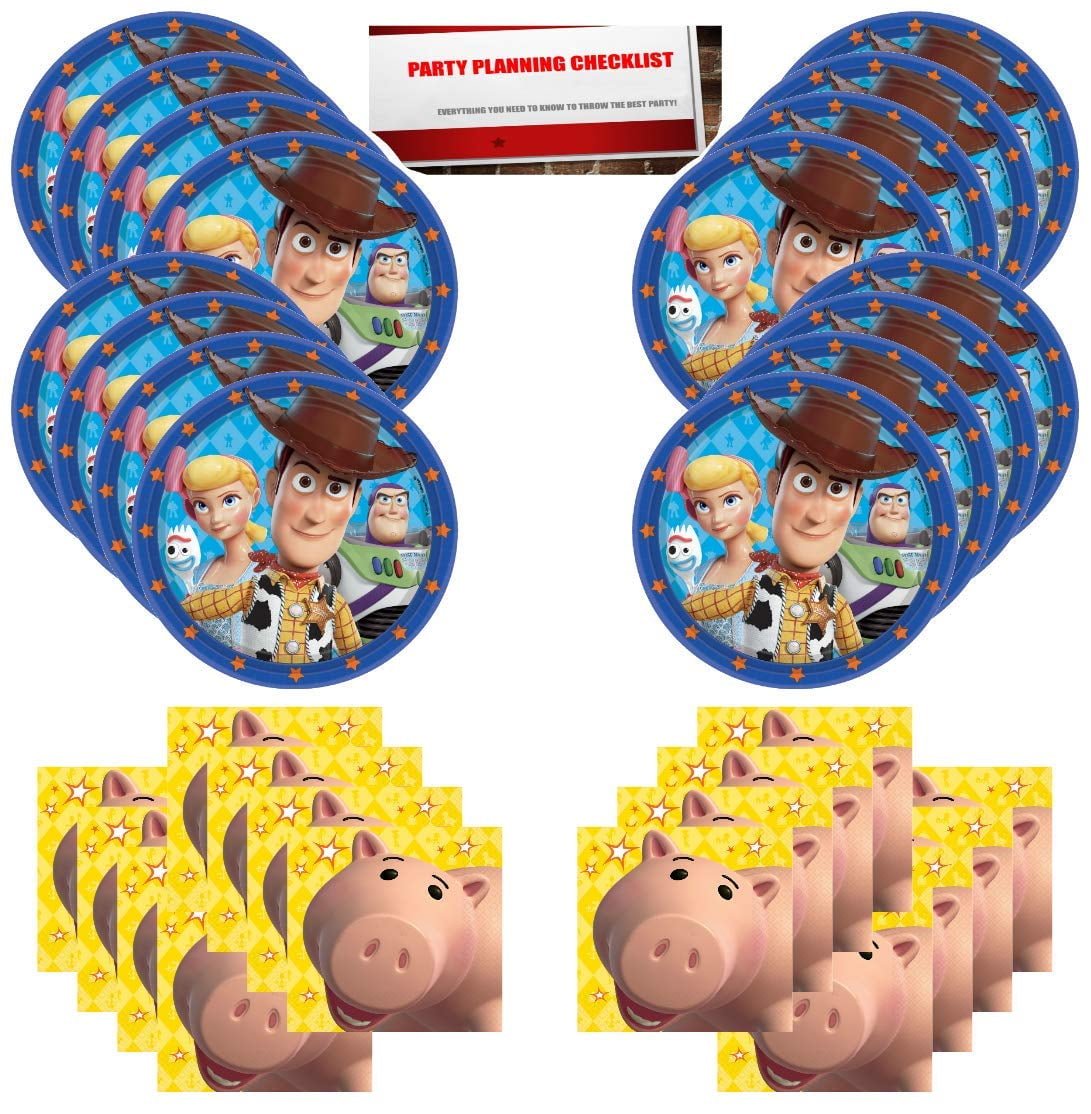 Toy Story Part 4 ZS23 Birthday Party Supplies Bundle Pack for 16 Guests ...
