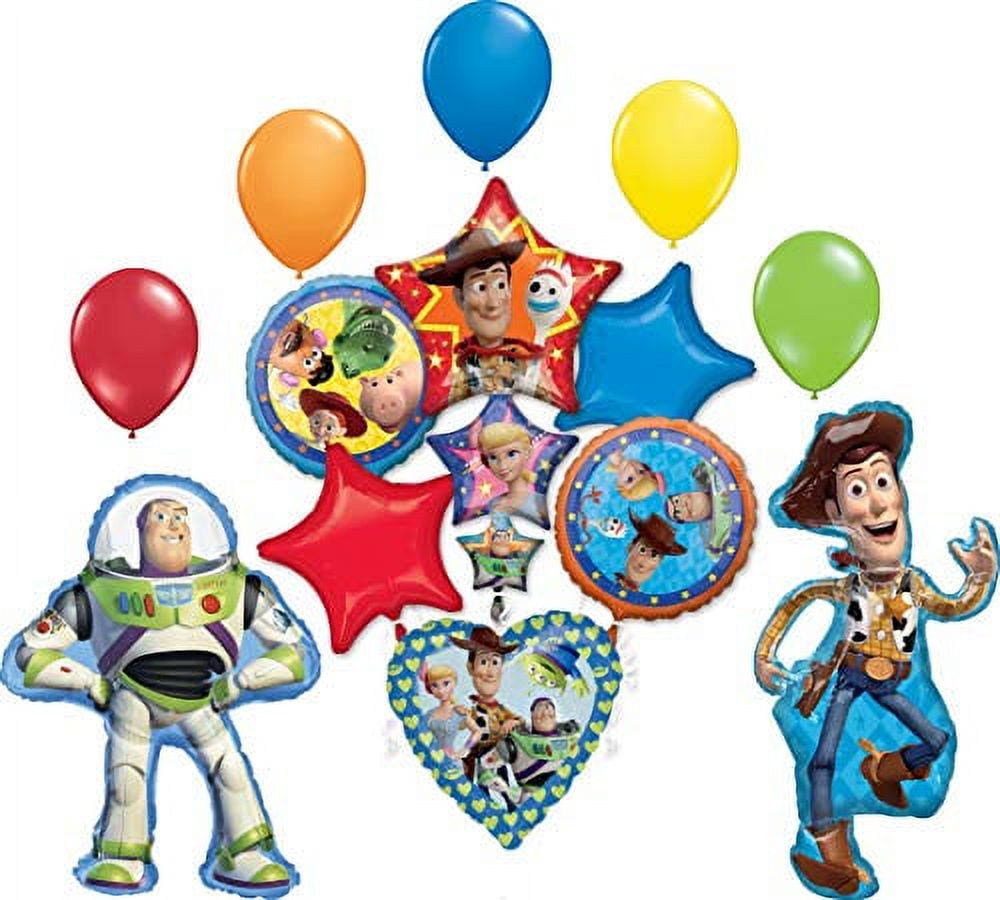 Toy Story 4 Birthday Decor - Woody, Buzz Lightyear Balloon Bouquet ...