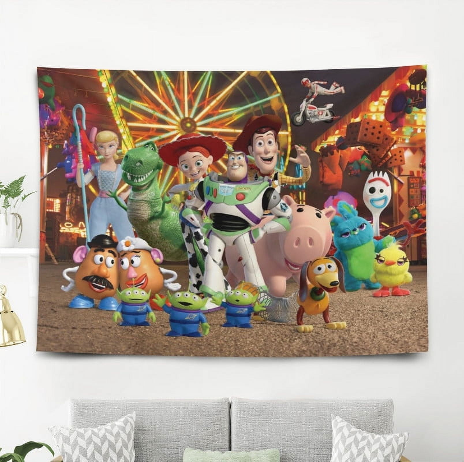 Toy Story Tapestry Gift Wall Hanging Backdrop for Room Bedroom Girls Or ...