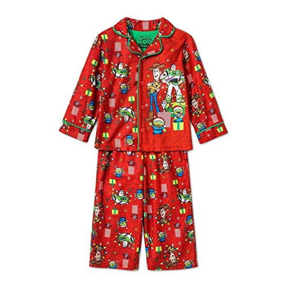 Toy Story Toddler Boy's Holiday Red Flannel Coat Pajama Set, Size 4T ...