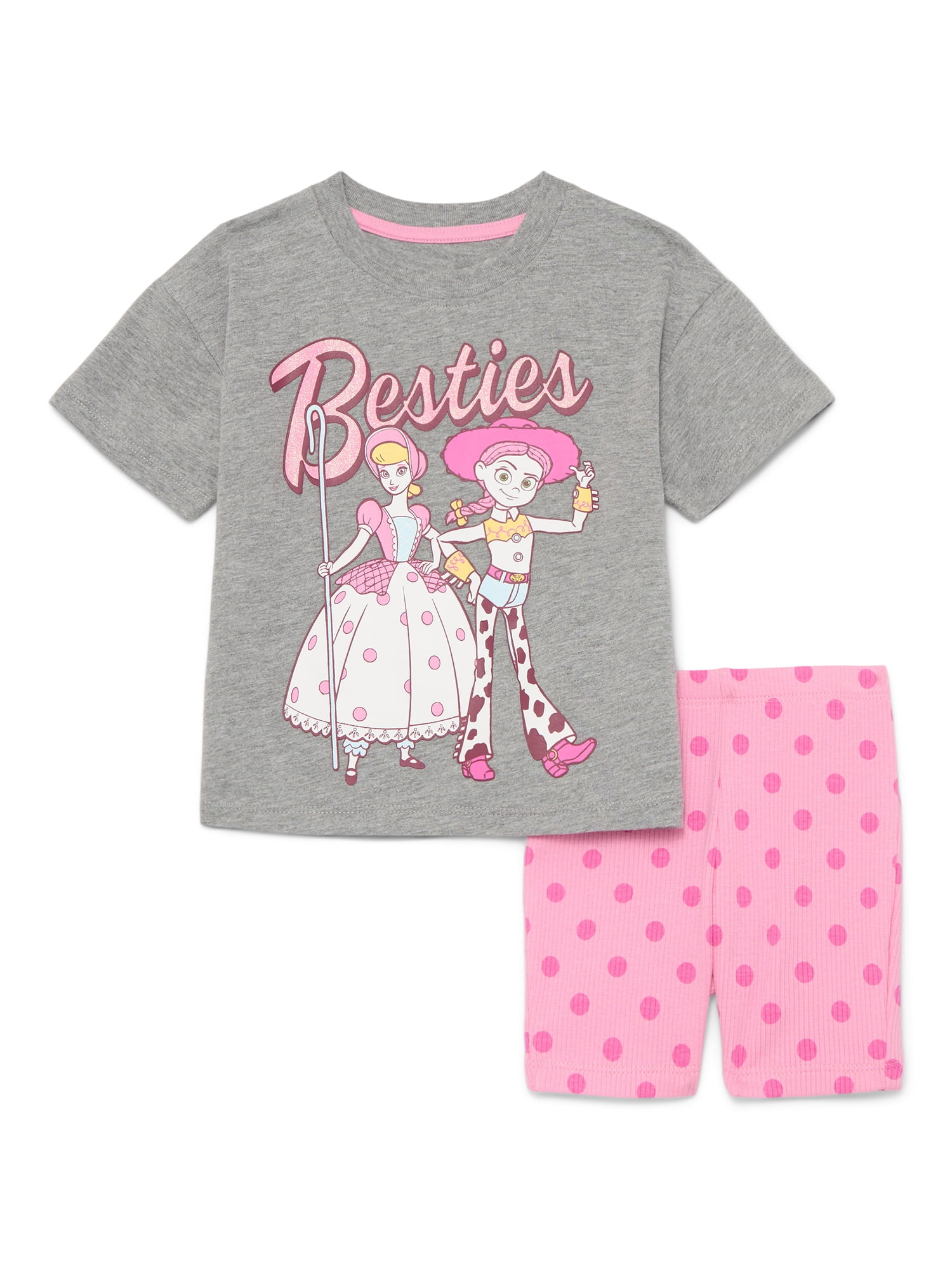 Toy Story Toddler Girls Graphic Tee and Bike Shorts Set, 2-Piece, Sizes ...
