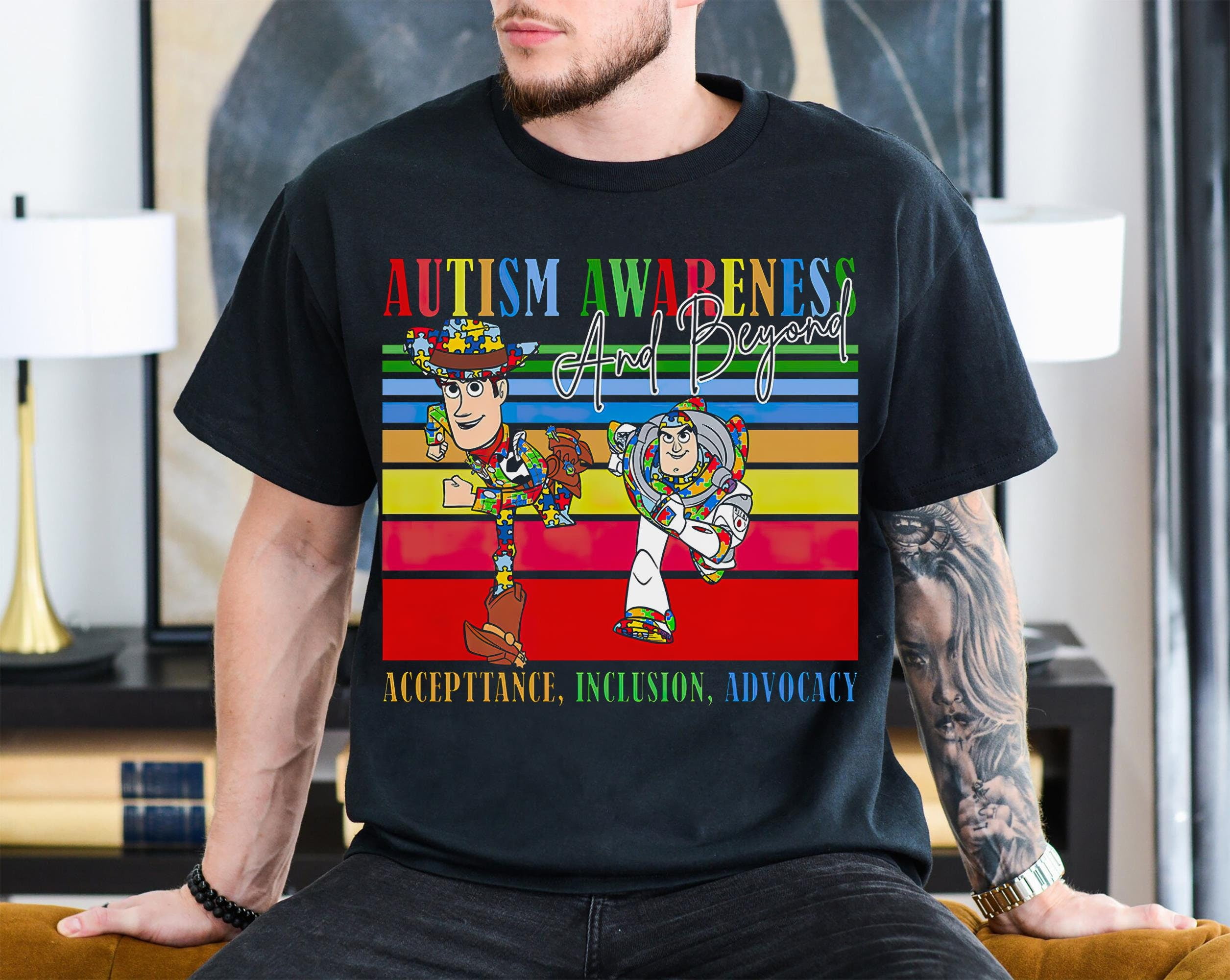 Toy Story Woody And Buzz Lightyear Autism Awareness Shirt, Toy Story To ...
