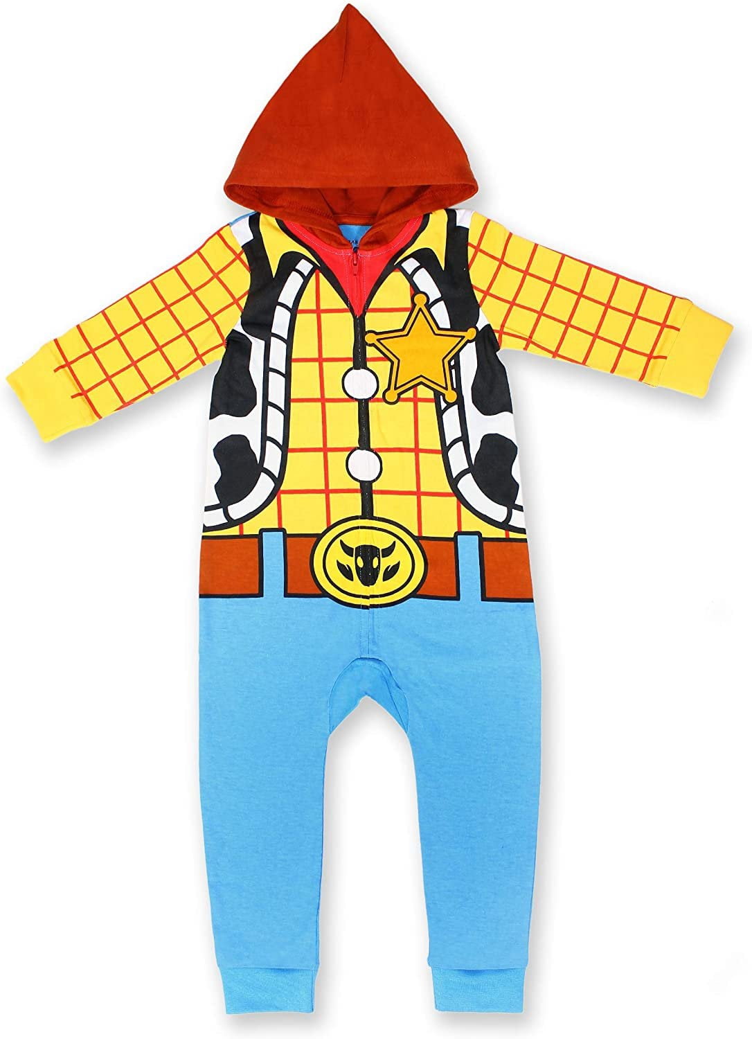 Toy Story Woody Boys Single Roleplay Coverall Romper with Hood, Newborn ...