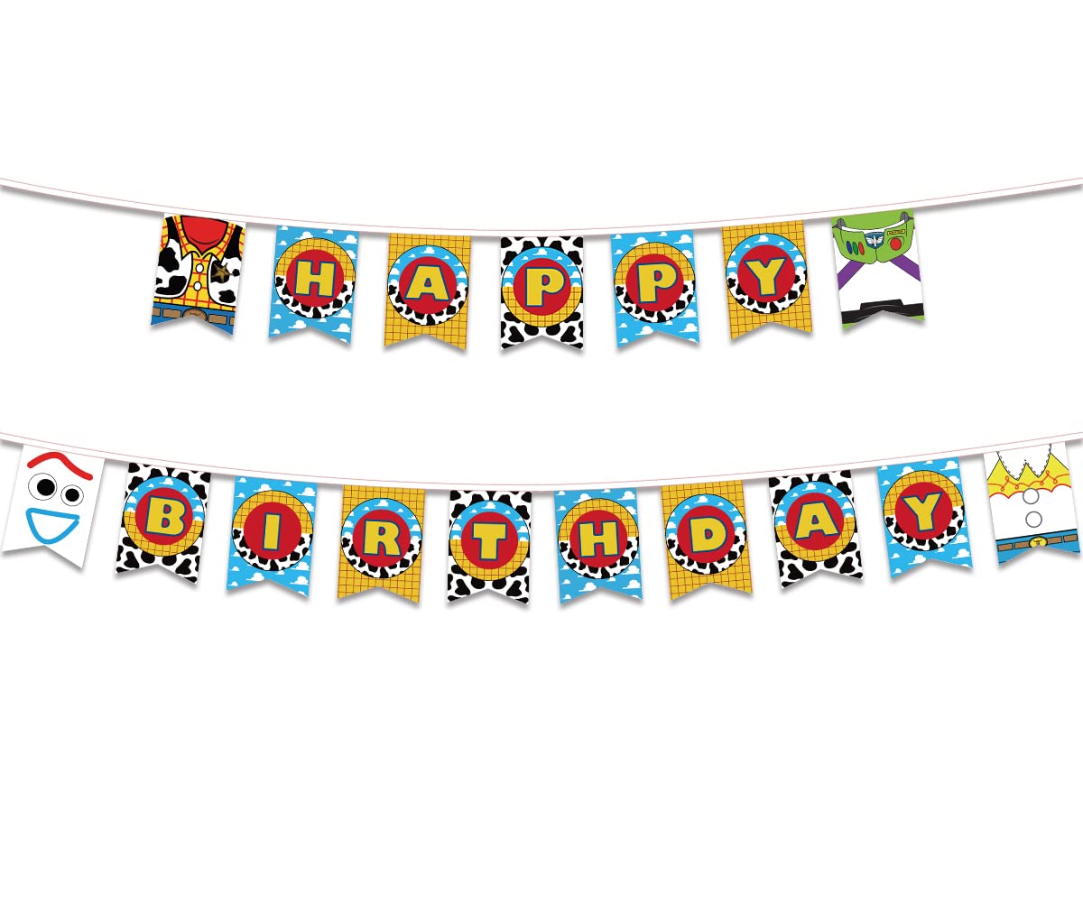 Toy Theme Story Happy Birthday Banner for Kids Adults Toy Inspired ...