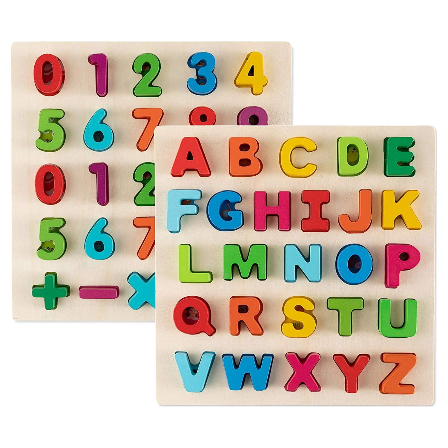 Toy To Enjoy Alphabet Puzzles - Wooden Upper Case Letter and Number ...