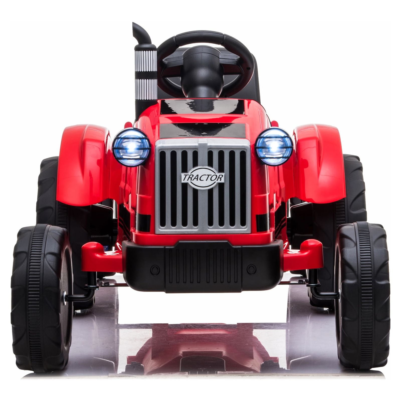 Toy Tractor with Trailer,3-Gear-Shift Ground Loader Ride On with LED ...