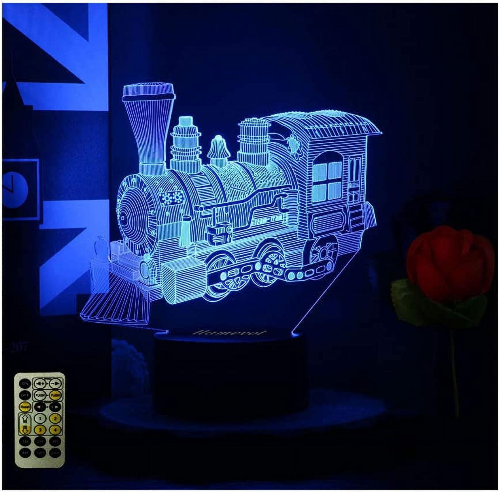 Toy Train Night Light for Kids Timer Christmas Gifts LED Table Lamp 3D ...