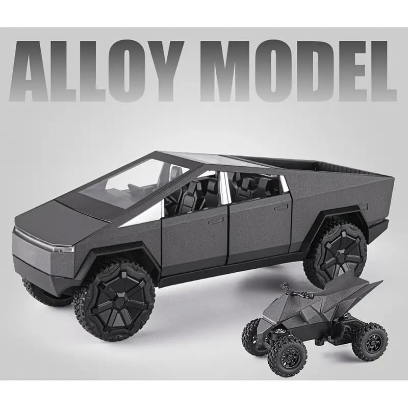 Toy Trucks For Boys Cybertruck Model Silvery Pickup Truck 1/24 Diecast ...