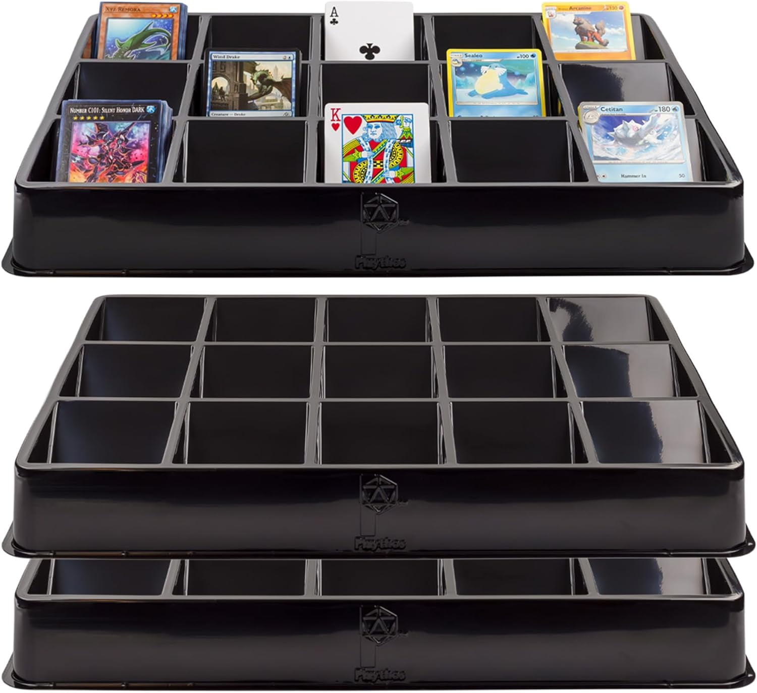 Toy Vault Trading Card Sorting Trays and Dealer Trays (3-Pack, 15-Slot ...