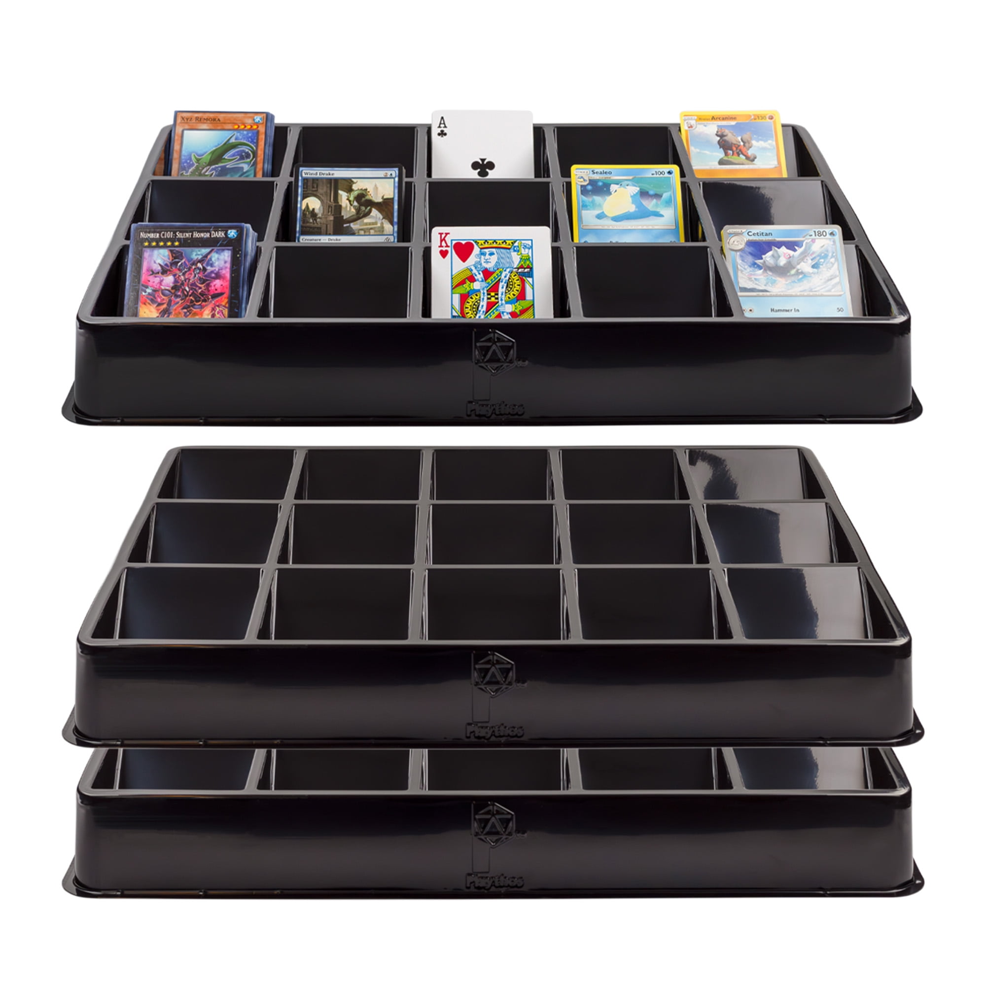 Toy Vault Trading Card Sorting Trays and Dealer Trays (3-Pack, 15-Slot ...
