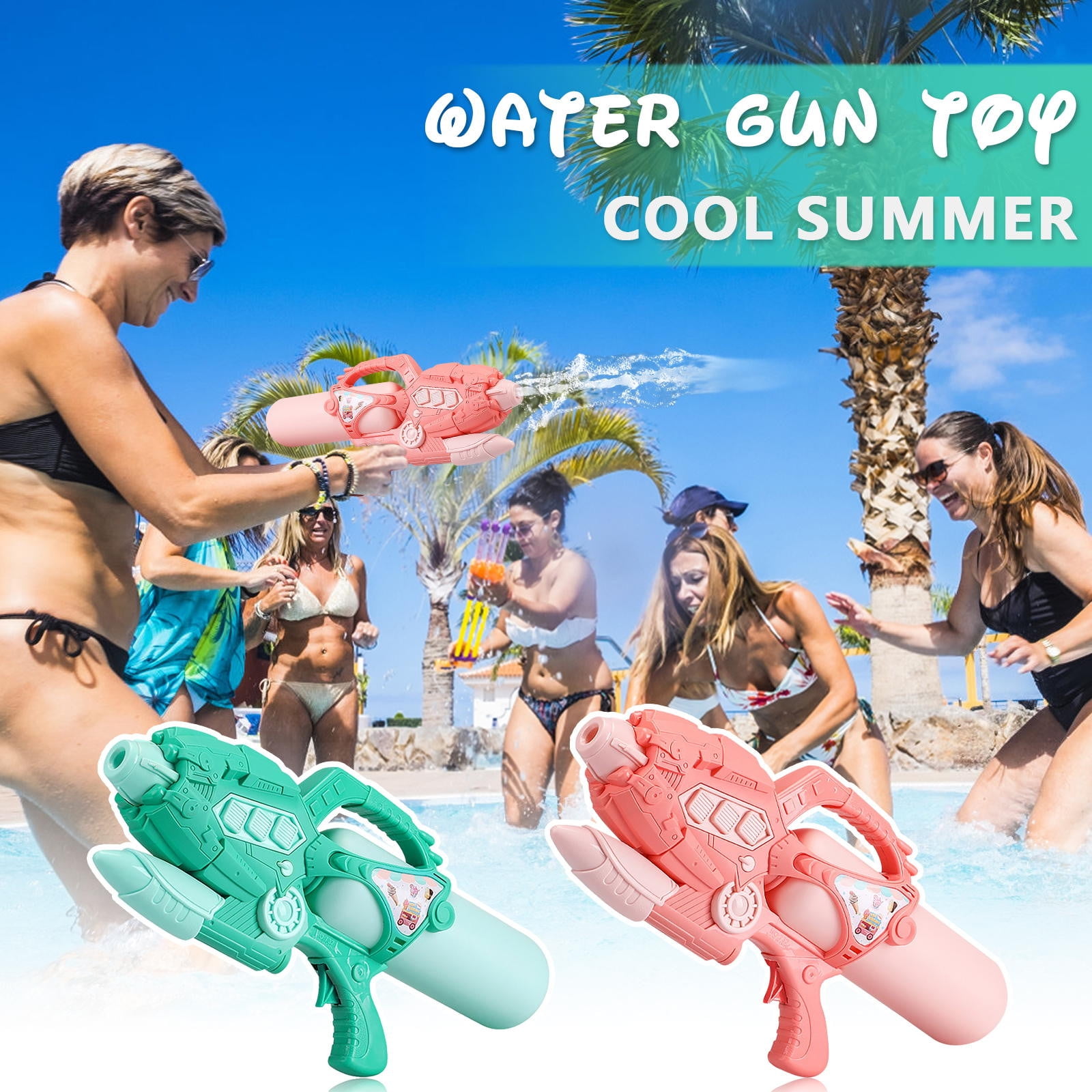 Toy water sprayer, liquid launcher, swimming pool toy, shooting game ...