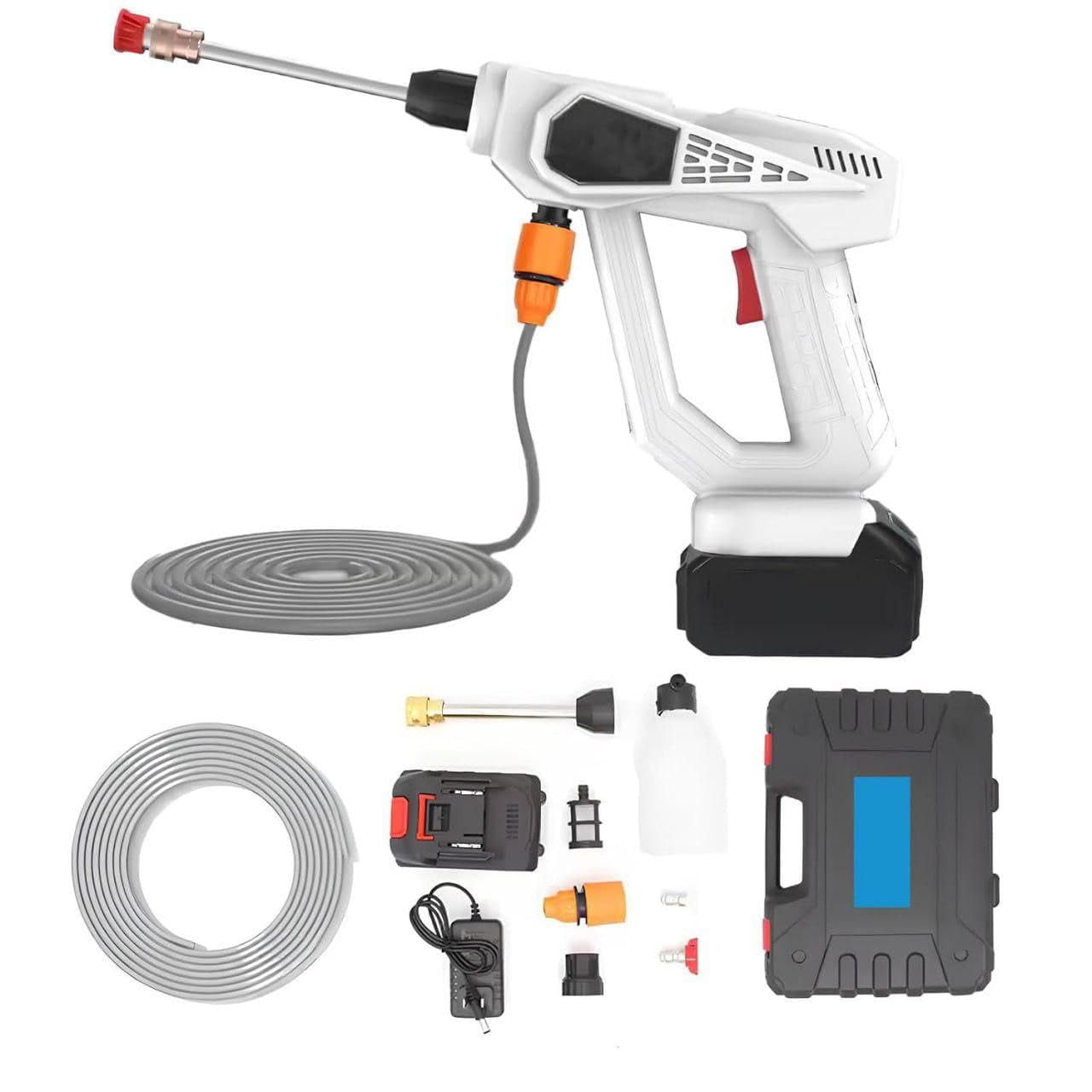 ToyEx White High Pressure Wireless Washer Gun 48V Rechargeable 3 in 1 ...