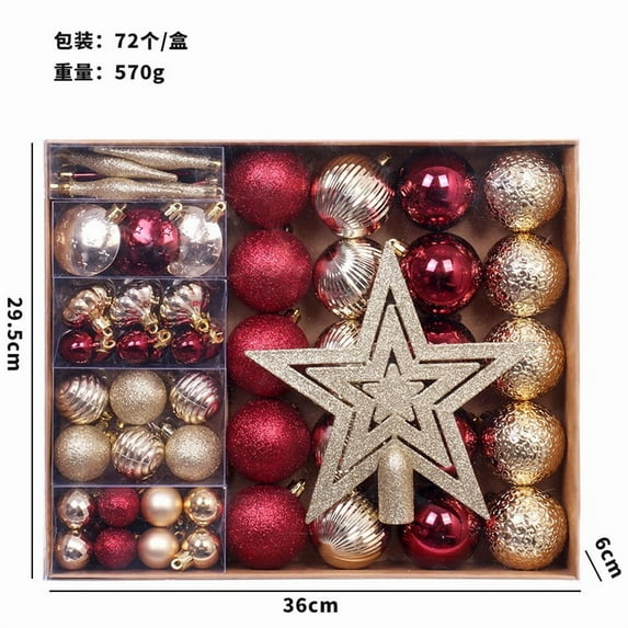 ToyKingdee Christmas Baubles Xmas Ball Ornaments Christmas Tree Hanging ...
