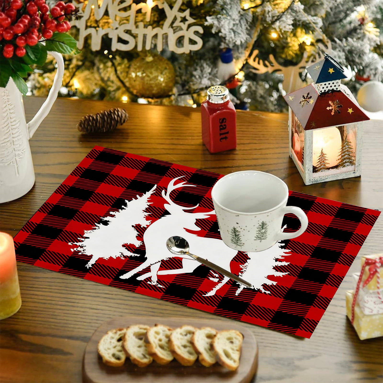 ToyKingdee Christmas Cartoon Place Mat for Kitchen Dining Tables ...