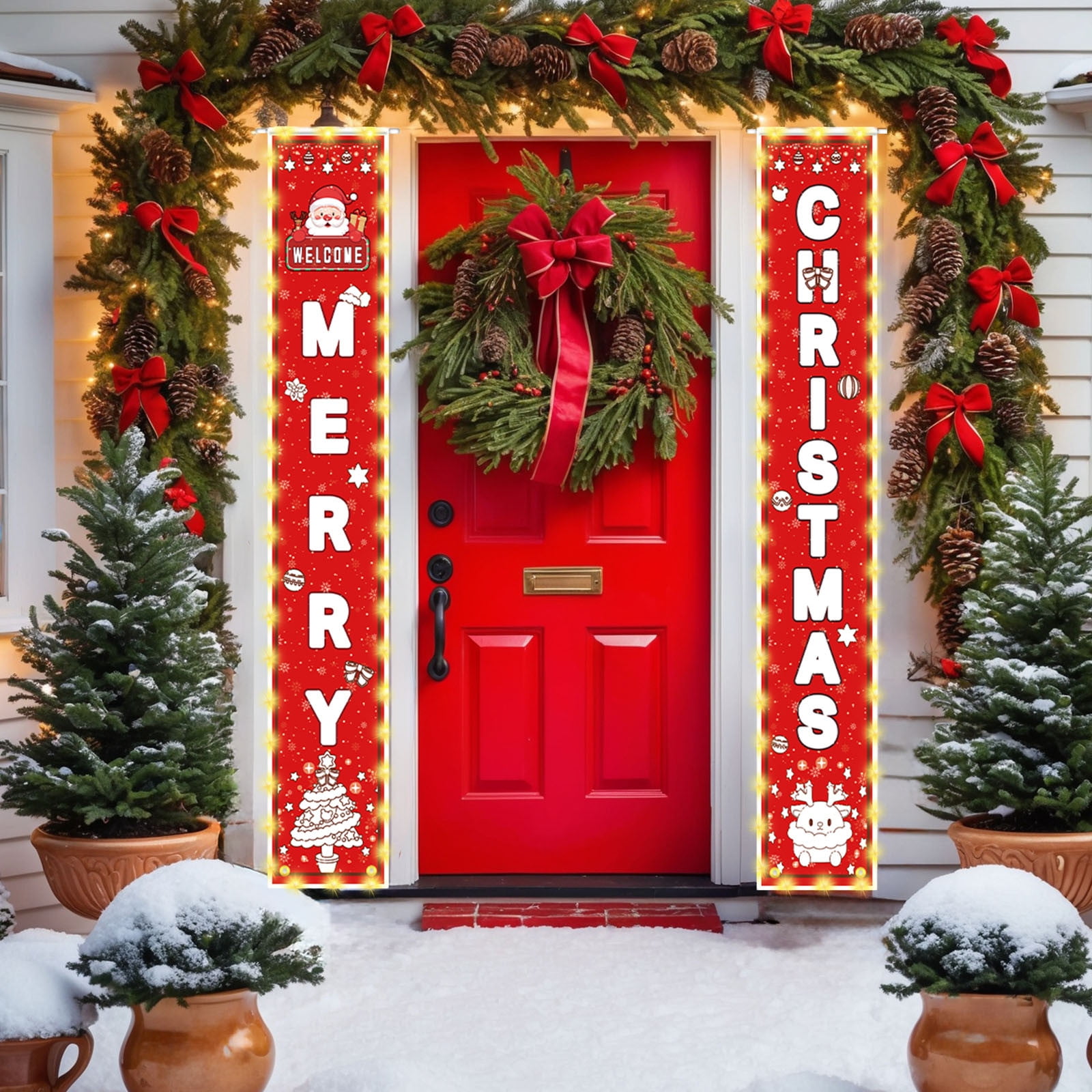 ToyKingdee Christmas Decorations Outdoor Merry Christmas Banner with ...