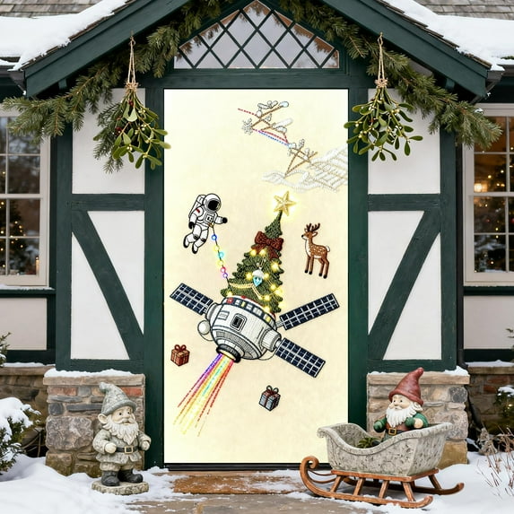 ToyKingdee Christmas Door Cover Background Banner Cross Xmas Christ ...
