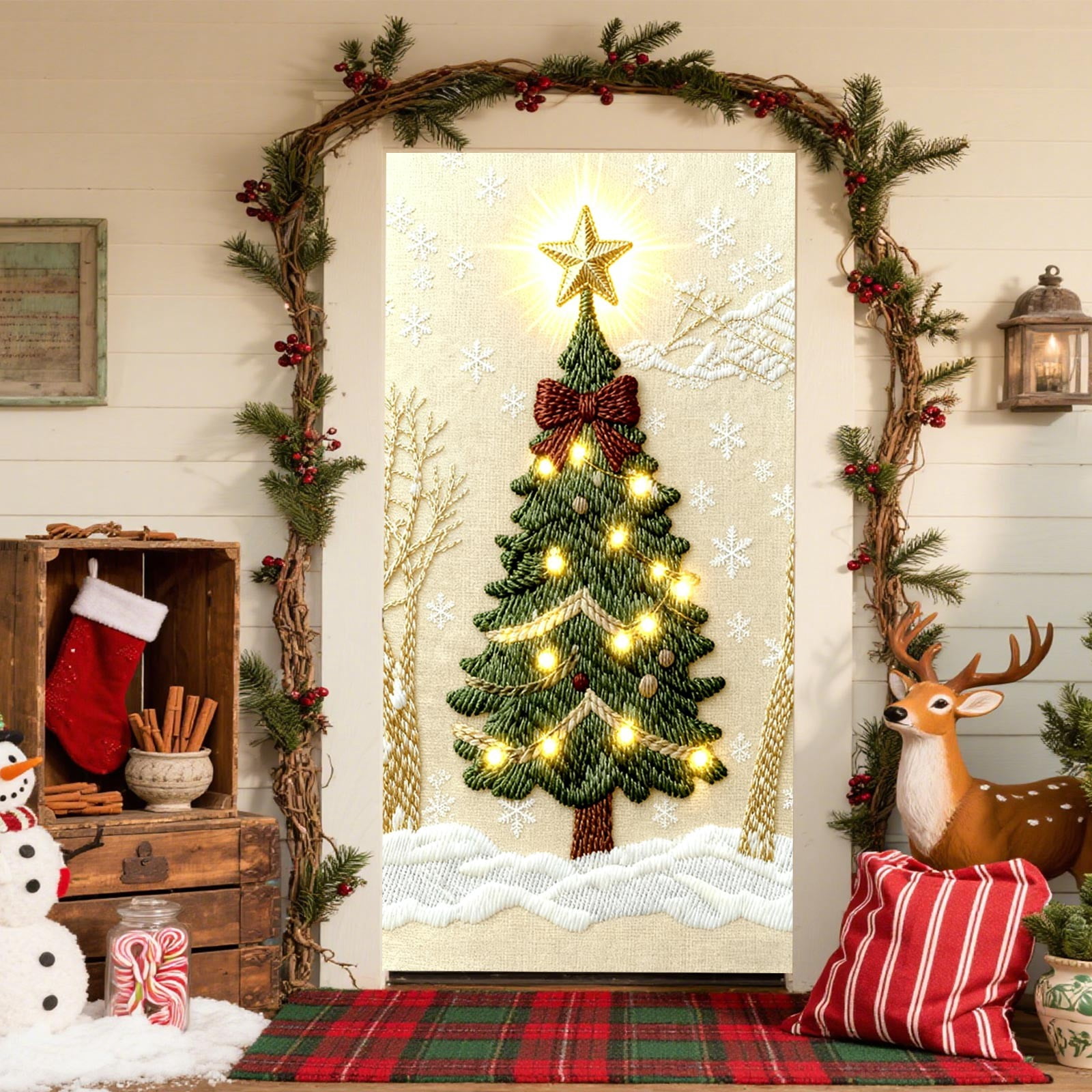 ToyKingdee Christmas Gingerbread Door Cover Window Banner Front Door ...