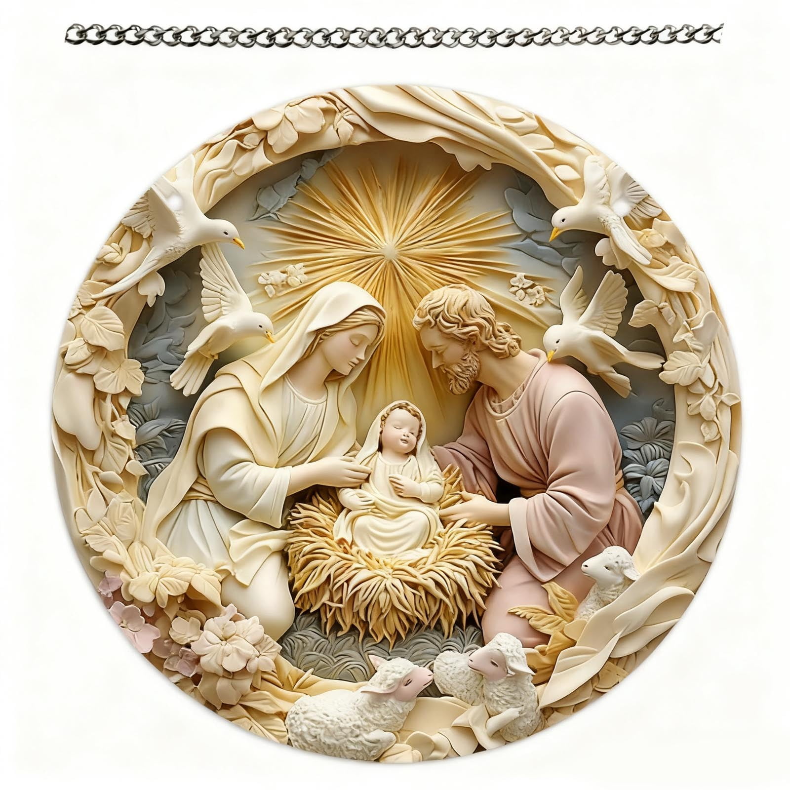 ToyKingdee Christmas Ornament – Acrylic Holy Family Ornament, Religious ...