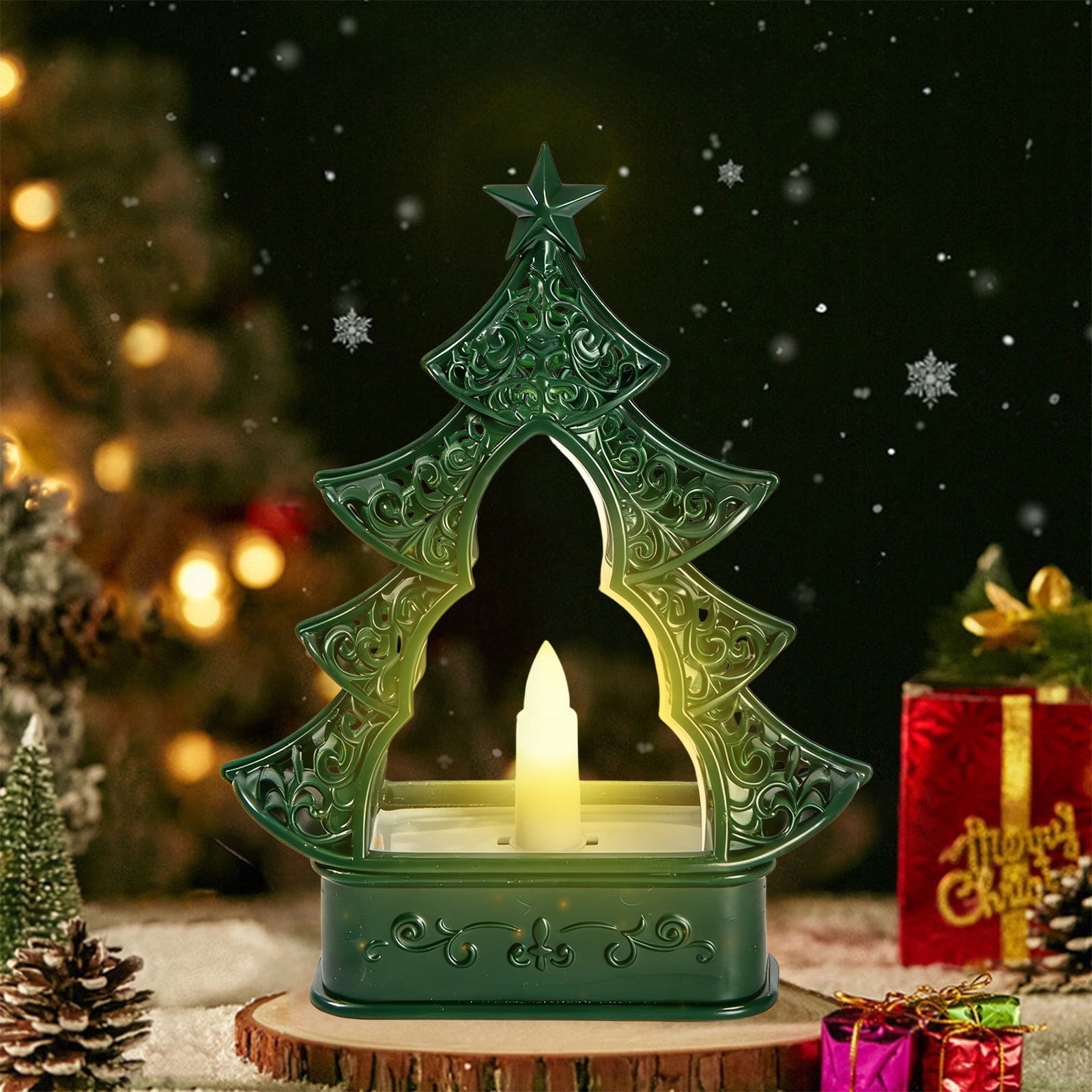 ToyKingdee Christmas Tree Shaped LED , Flameless Pillar Candles ...