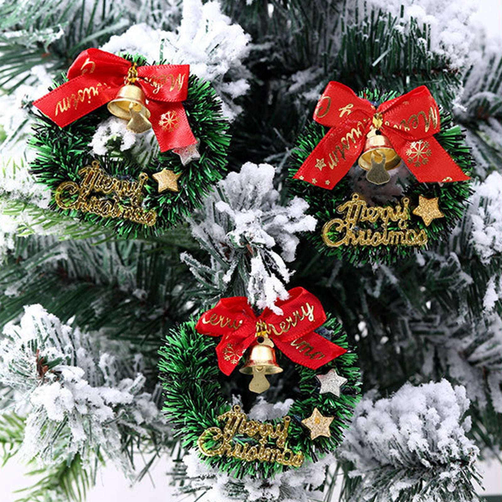 ToyKingdee Christmas Wreath Decorations - Mini Wreaths With Bow ...