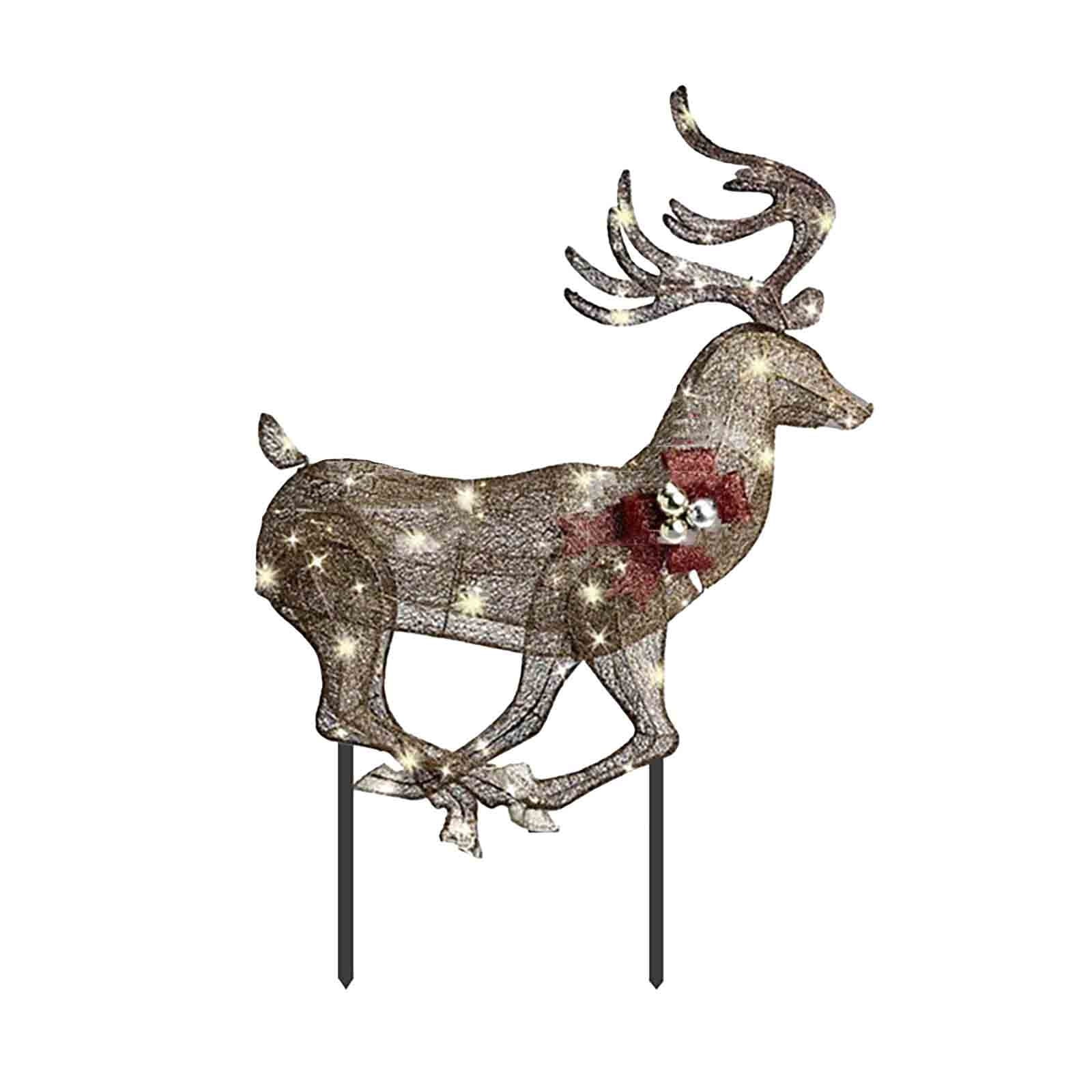 ToyKingdee Christmas Yard Stakes Lighted Up Metal Christmas Outdoor ...