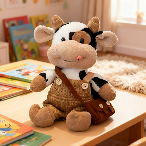 ToyKingdee Cow Cattle Stuffed Animals Plush Toy Milk Pillow Soft Cattle ...