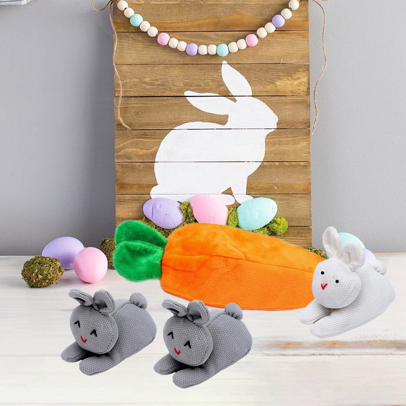 ToyKingdee Easter Bunny Stuffed Animal Hide-and-Seek Three Bunnies in ...