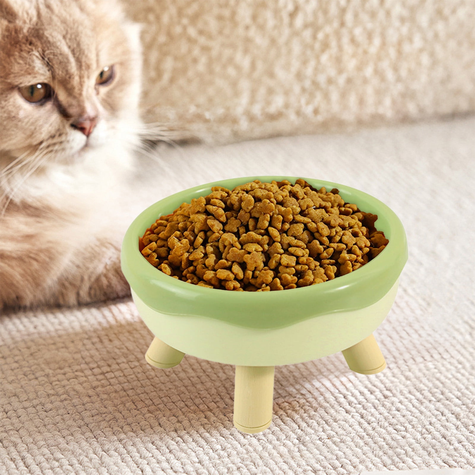 ToyKingdee Elevated Cat Food Bowl, Raised Tall Feeding Dish, High-Leg ...