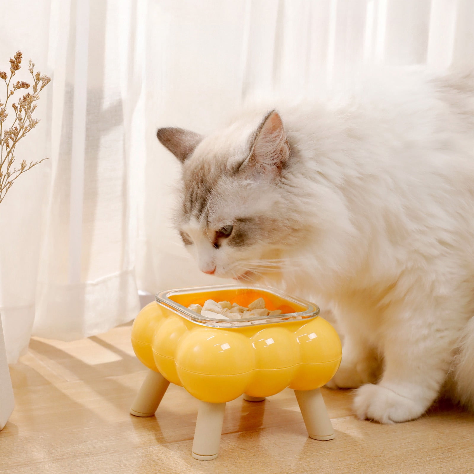 ToyKingdee Elevated Cat Food Bowl, Raised Tall Feeding Dish, High-Leg ...