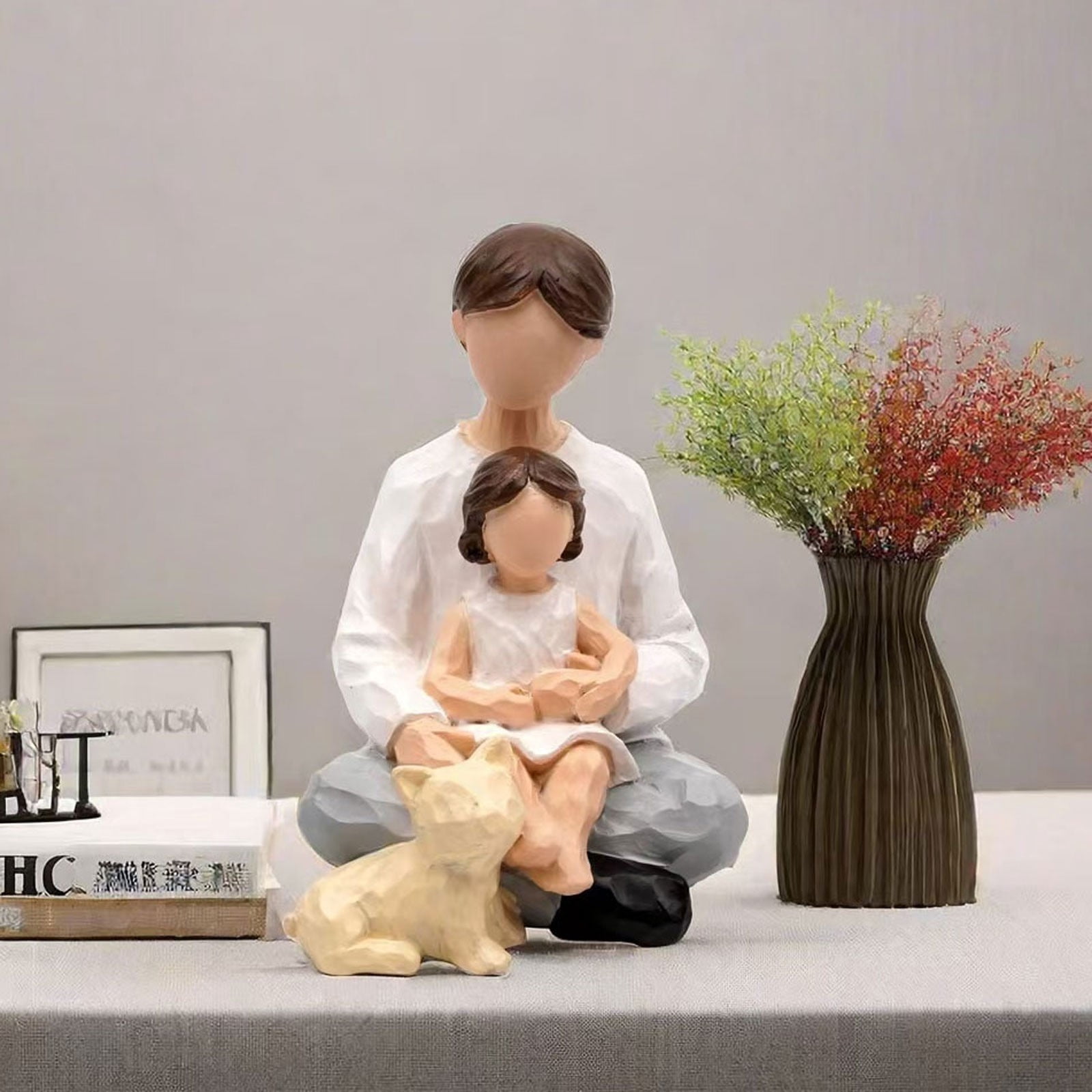 ToyKingdee Family of 3 Figurines Sculpture, Parents and Son Statues ...