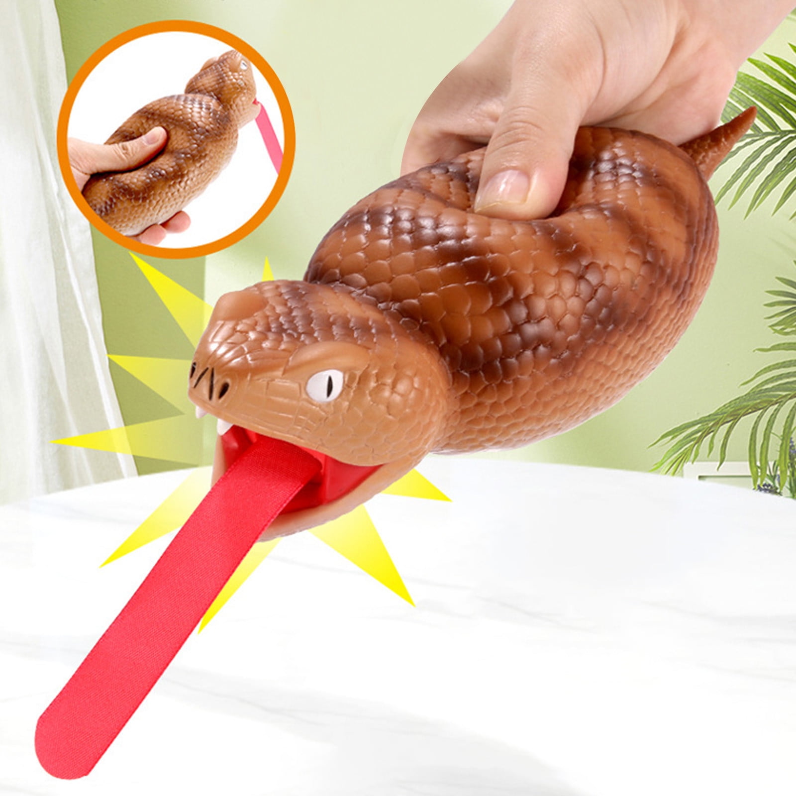 ToyKingdee Fat Snake Squeeze Toy, Realistic Rubber Snake Fake Snakes ...