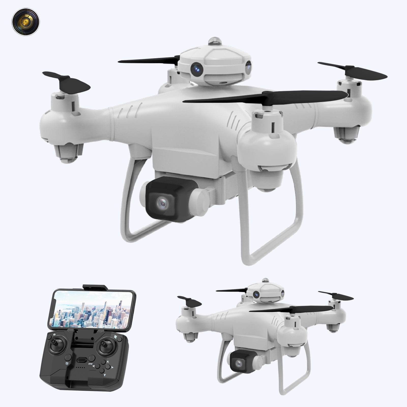 ToyKingdee GPS Drone with Screen Controller, Two-batteries, Brushless ...