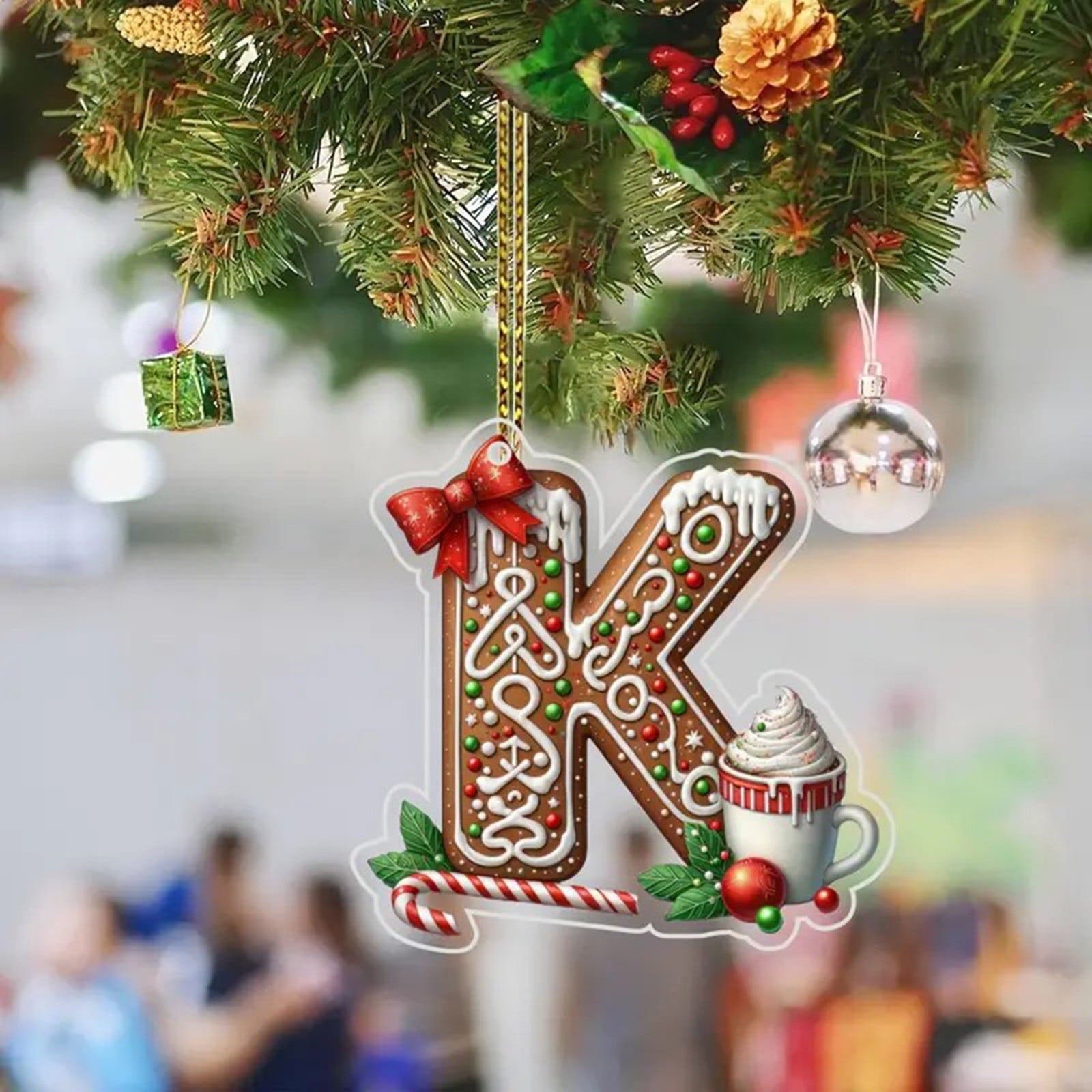 ToyKingdee Gingerbread Alphabet Ornament, Personalized Xmas Family ...