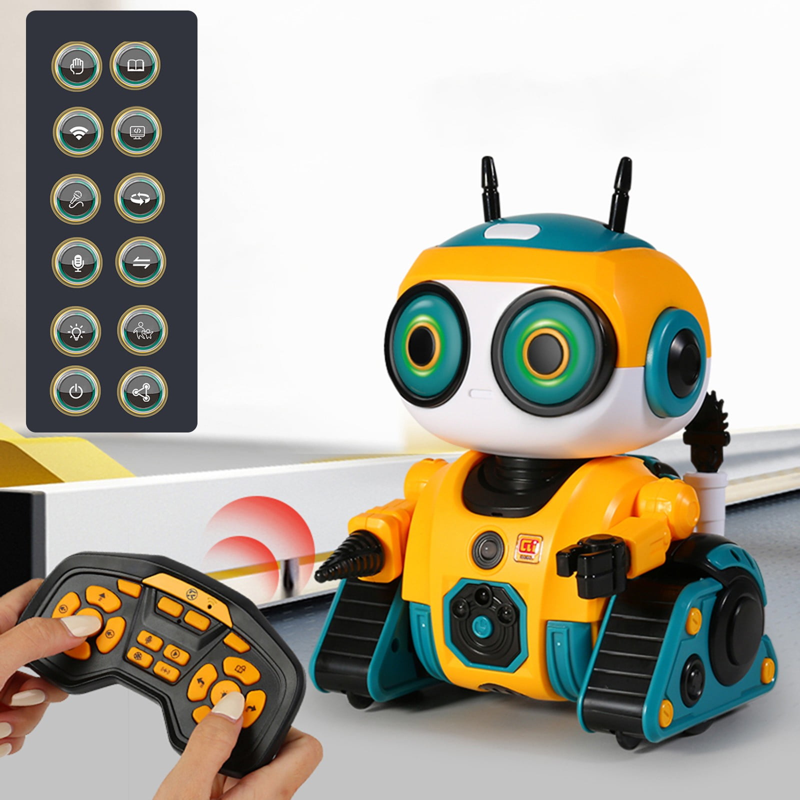 ToyKingdee Holyton Robot Toys, Rechargeable Remote Control Robot with Auto-Demonstration, Dance ...