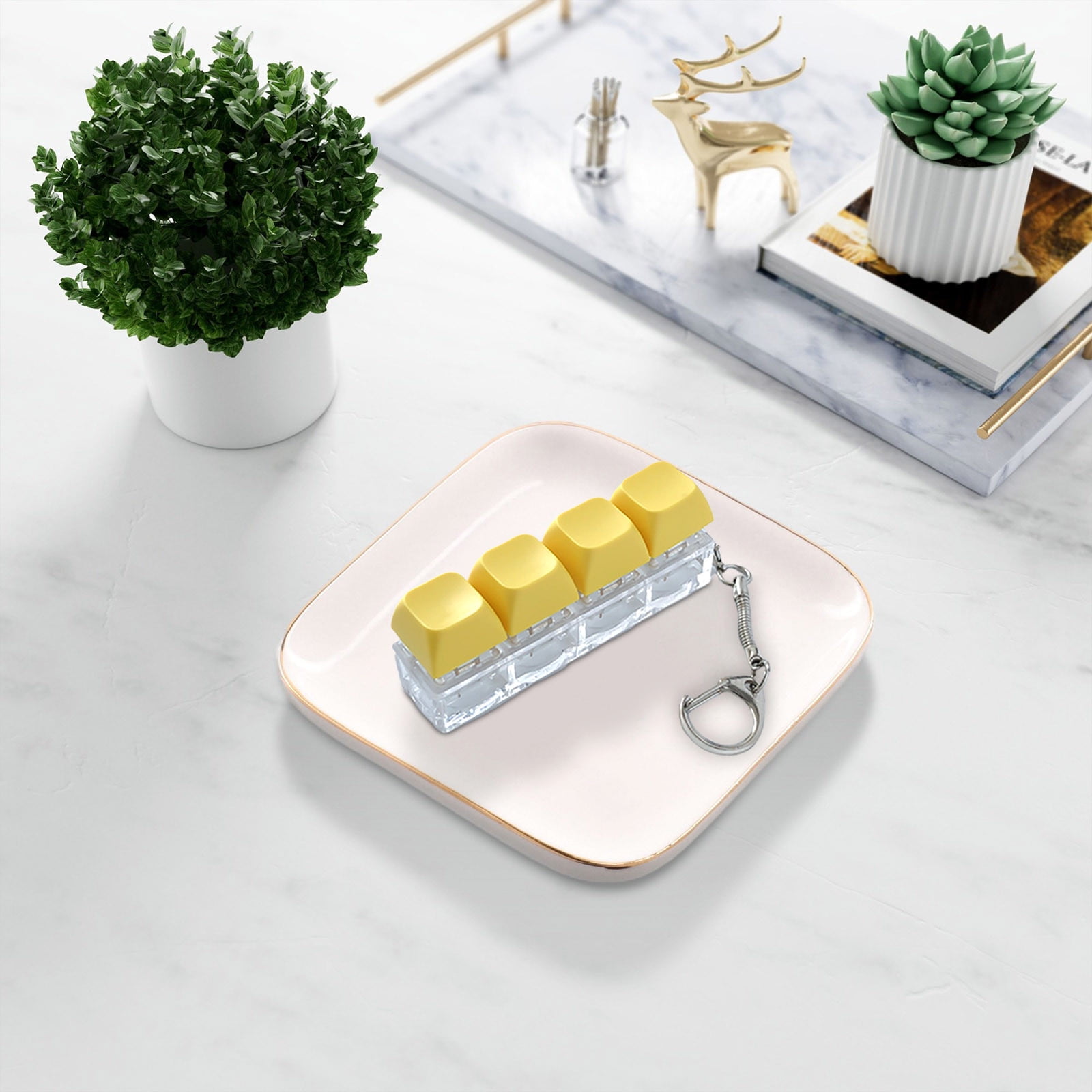 ToyKingdee Keyboard Fidget Toy Slient & Clicky Fidget Keyboard Keychain ...