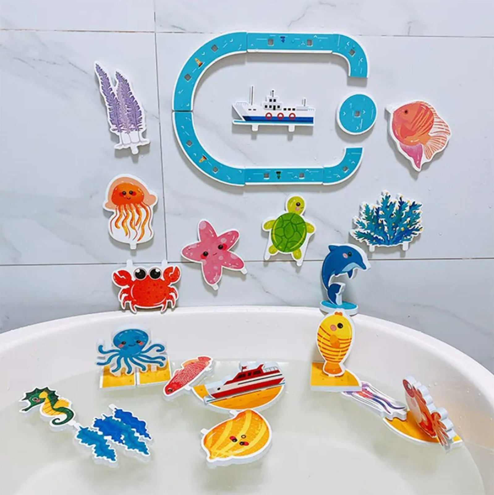 ToyKingdee Marine Animal Jelly Stickers, Thick Window Door Clings ...