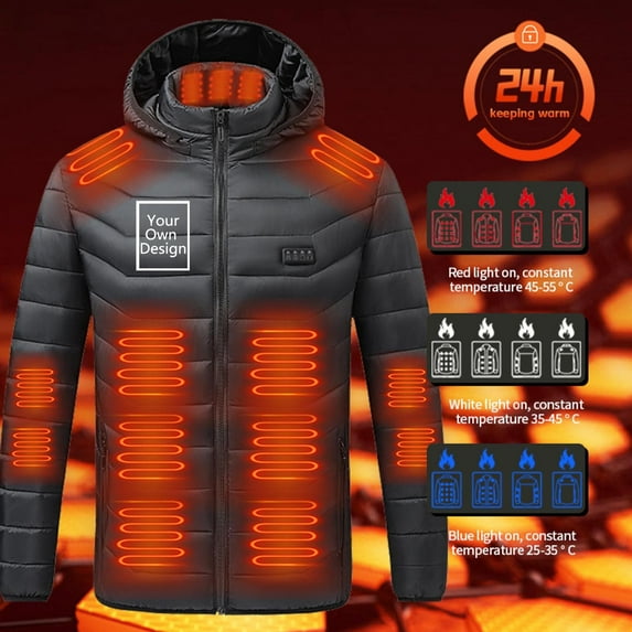 ToyKingdee Men's Heated Jacket Rechargeable with 29 Heating Zones ...