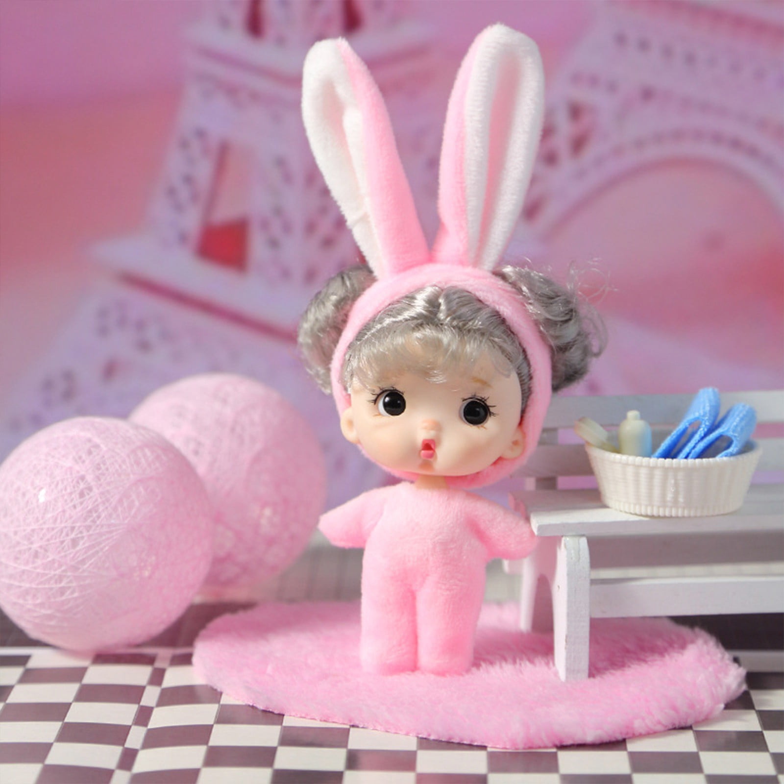 ToyKingdee Miniature Doll Toy Cute Cartoon Girl Doll Room Decoration ...