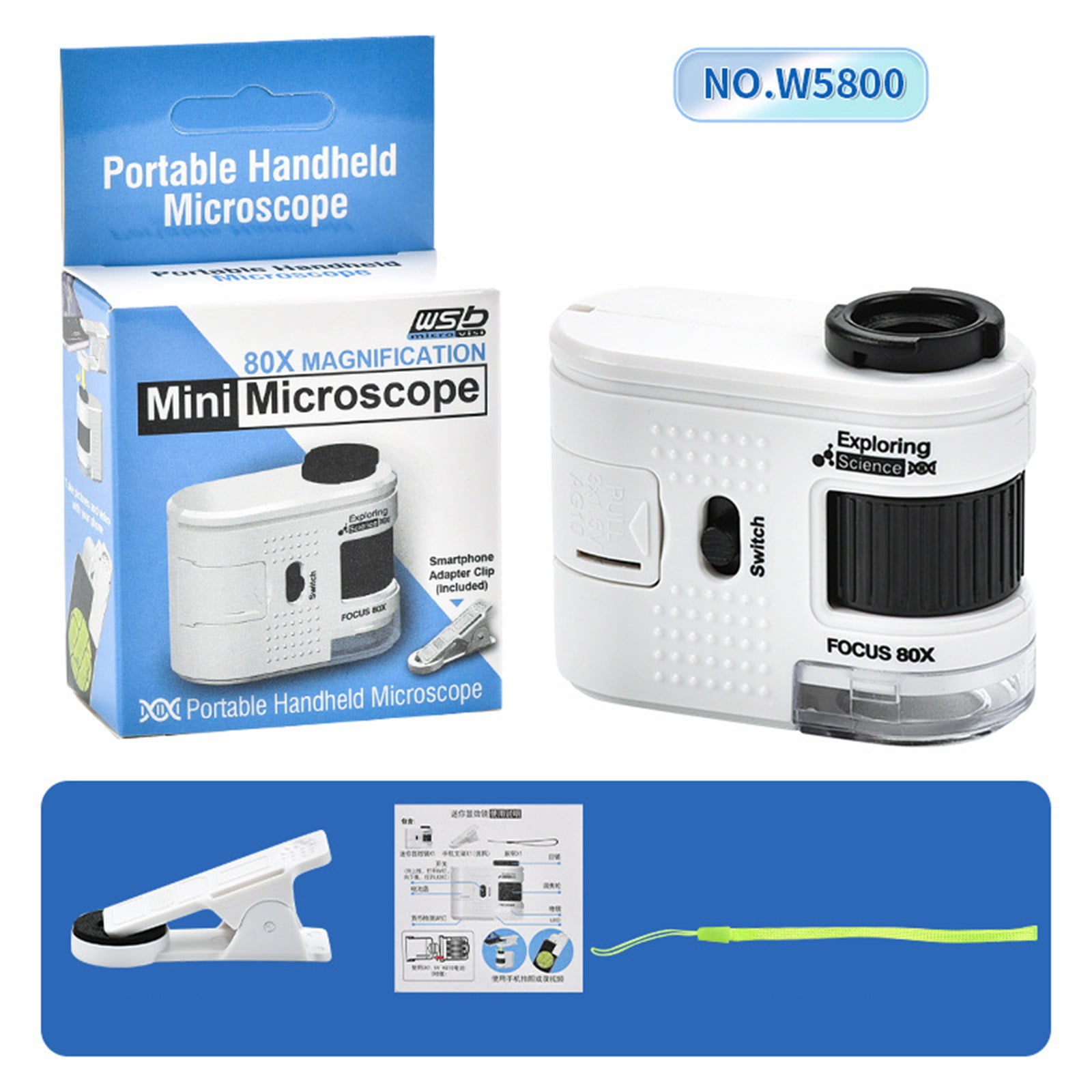 ToyKingdee Portable Small Microscope Handheld Microscope 1000X ...