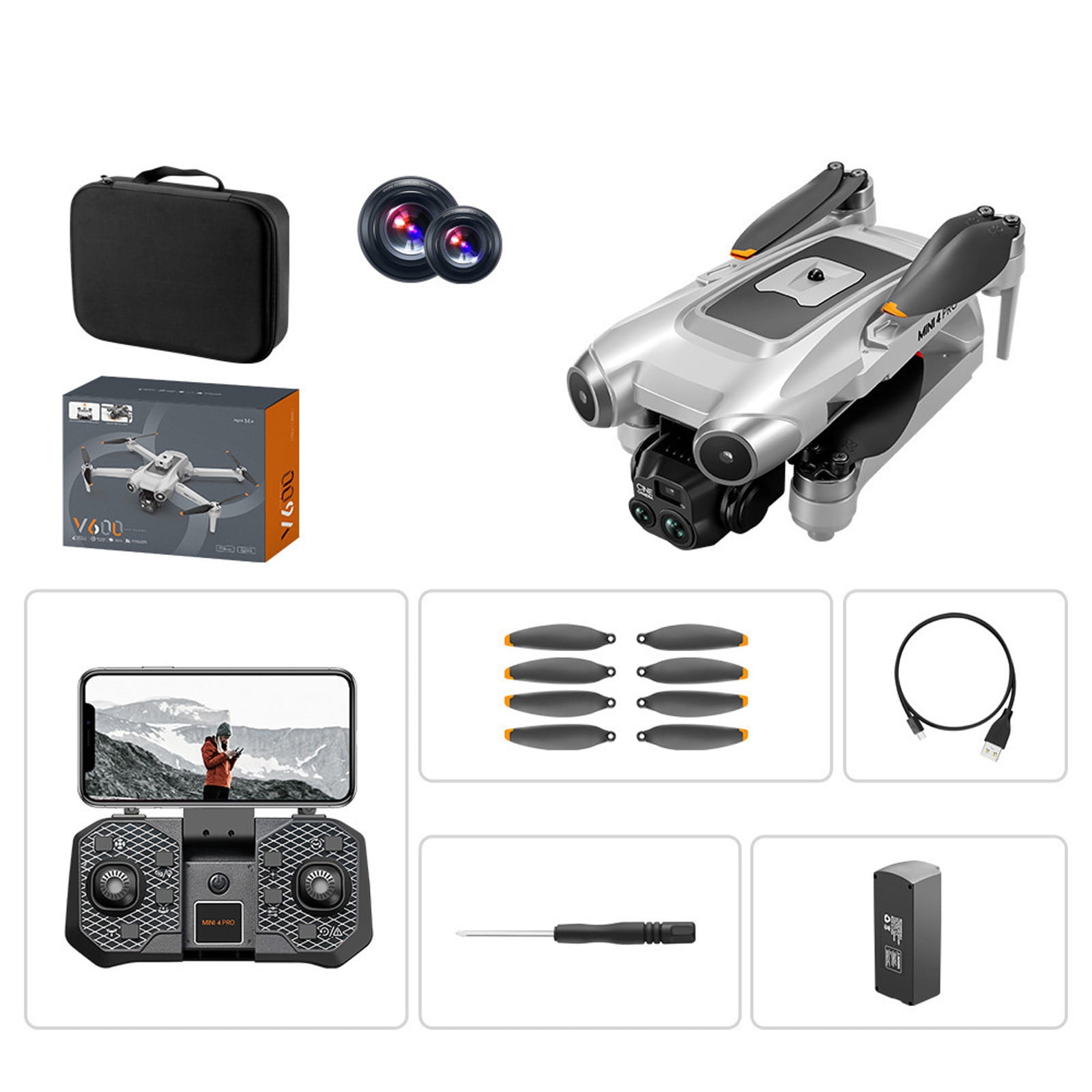 ToyKingdee RC Drone Profesional Dual HD Camera Aerial Photography FPV ...